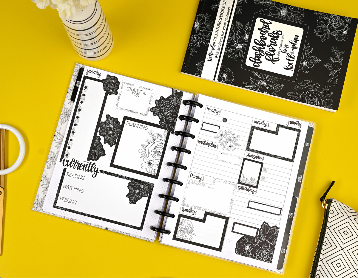 Dashboard Florals 2024 Sticker Book – kellofaplan