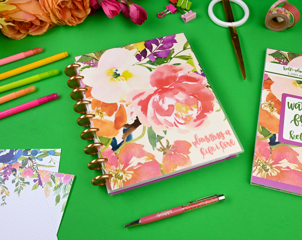 Watercolor Florals 2024 Kellofaplan Planner- Vertical Layout – kellofaplan