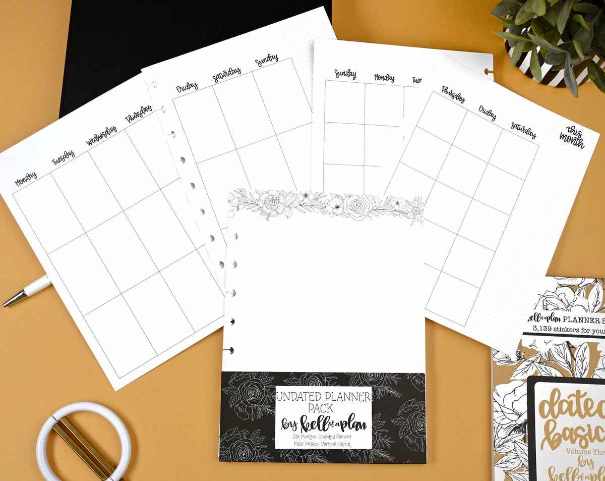 Six Month Undated Extension Paper Pack- Vertical Layout – kellofaplan